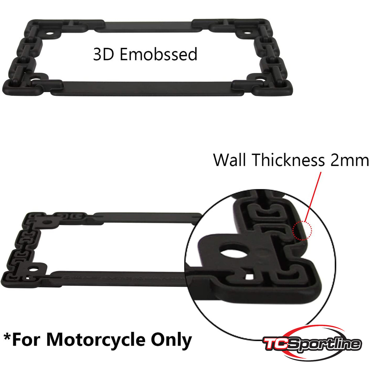 TC Sportline LPF252-BK 3D Chain Style Zinc Metal Matte Black Finished – tcsportline.com