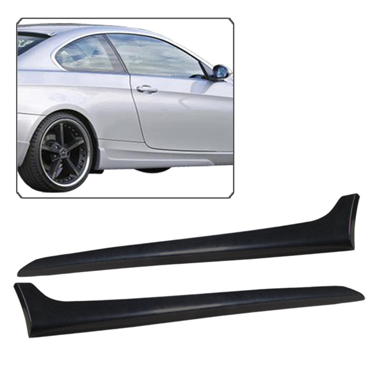 FOR 07-10 BMW E92 2DR COUPE 328 335 TYPE-A PU SIDE SKIRTS BODY KIT URE ...